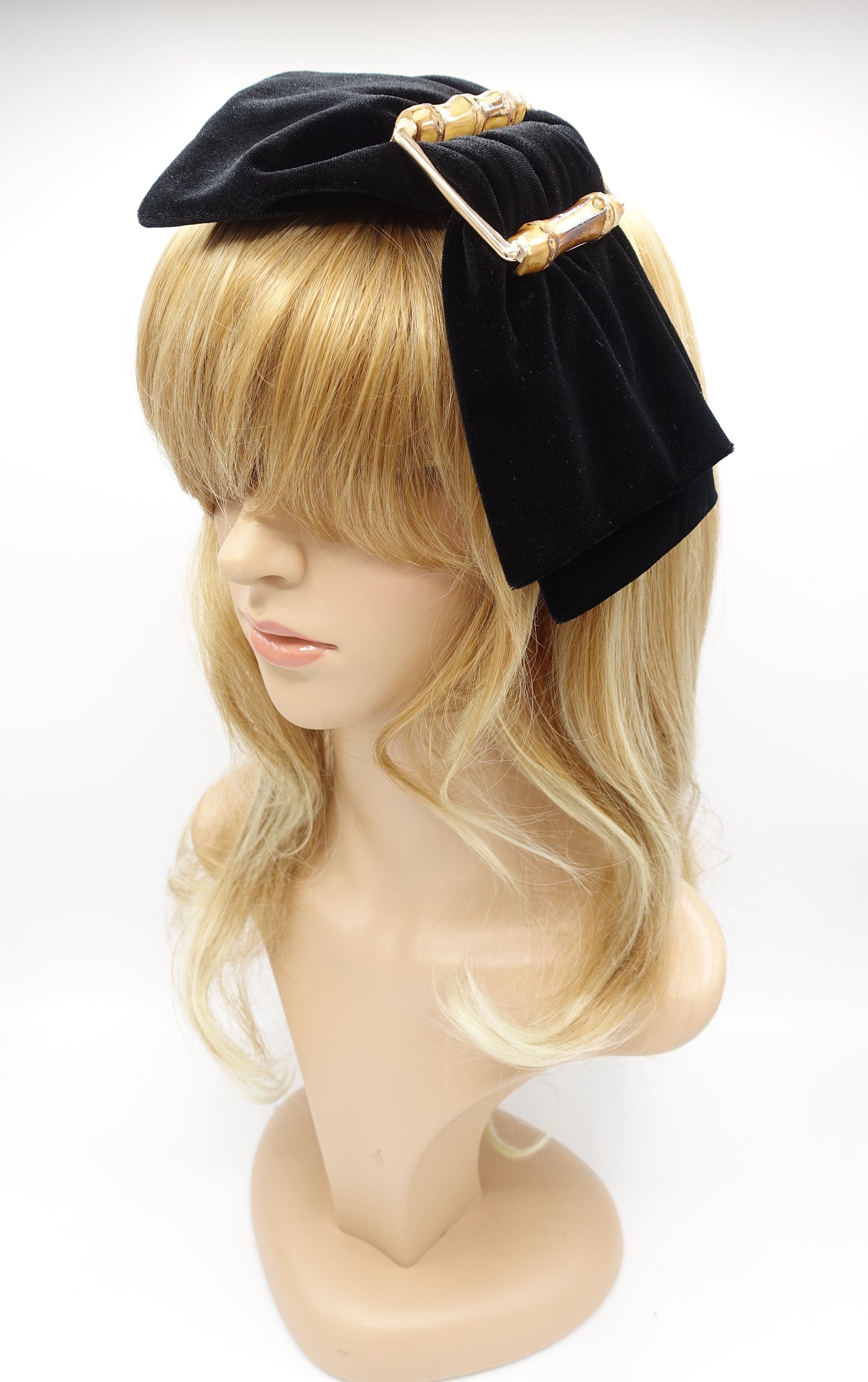 Bamboo Buckle Velvet Headband Hair Bow Luxury Style Hair - Etsy