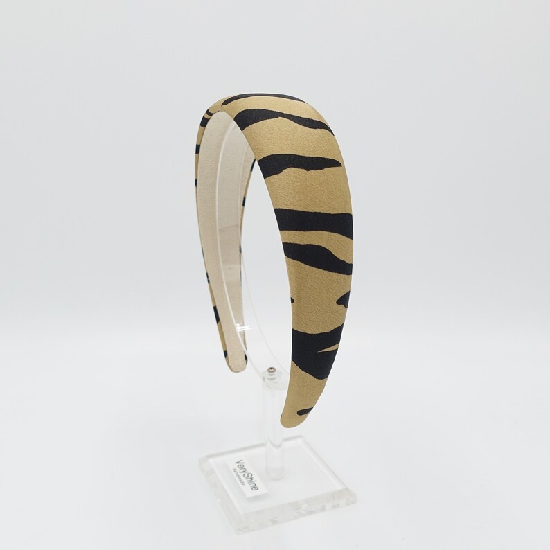 Satin Zebra Print Padded Headband - Etsy
