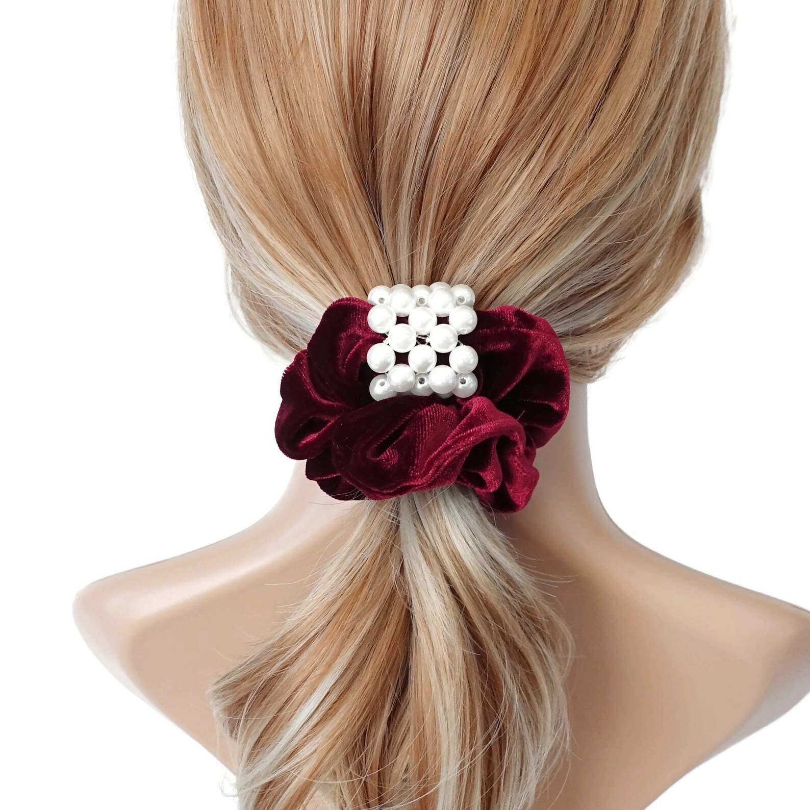 Pearl Embellished Velvet Scrunchies Women Scrunchy Hair Elastic Ties - Etsy