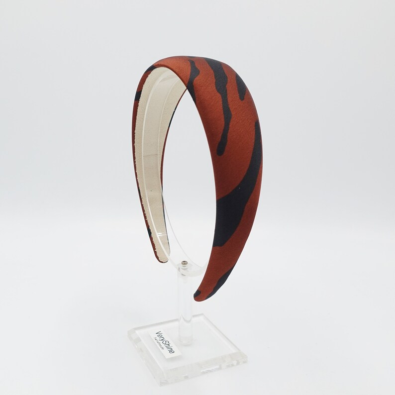 Satin Zebra Print Padded Headband - Etsy