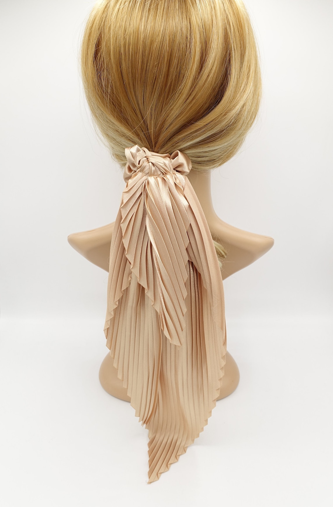 Satin long tail scrunchies pleated swallow tail hair scrunchy | Etsy