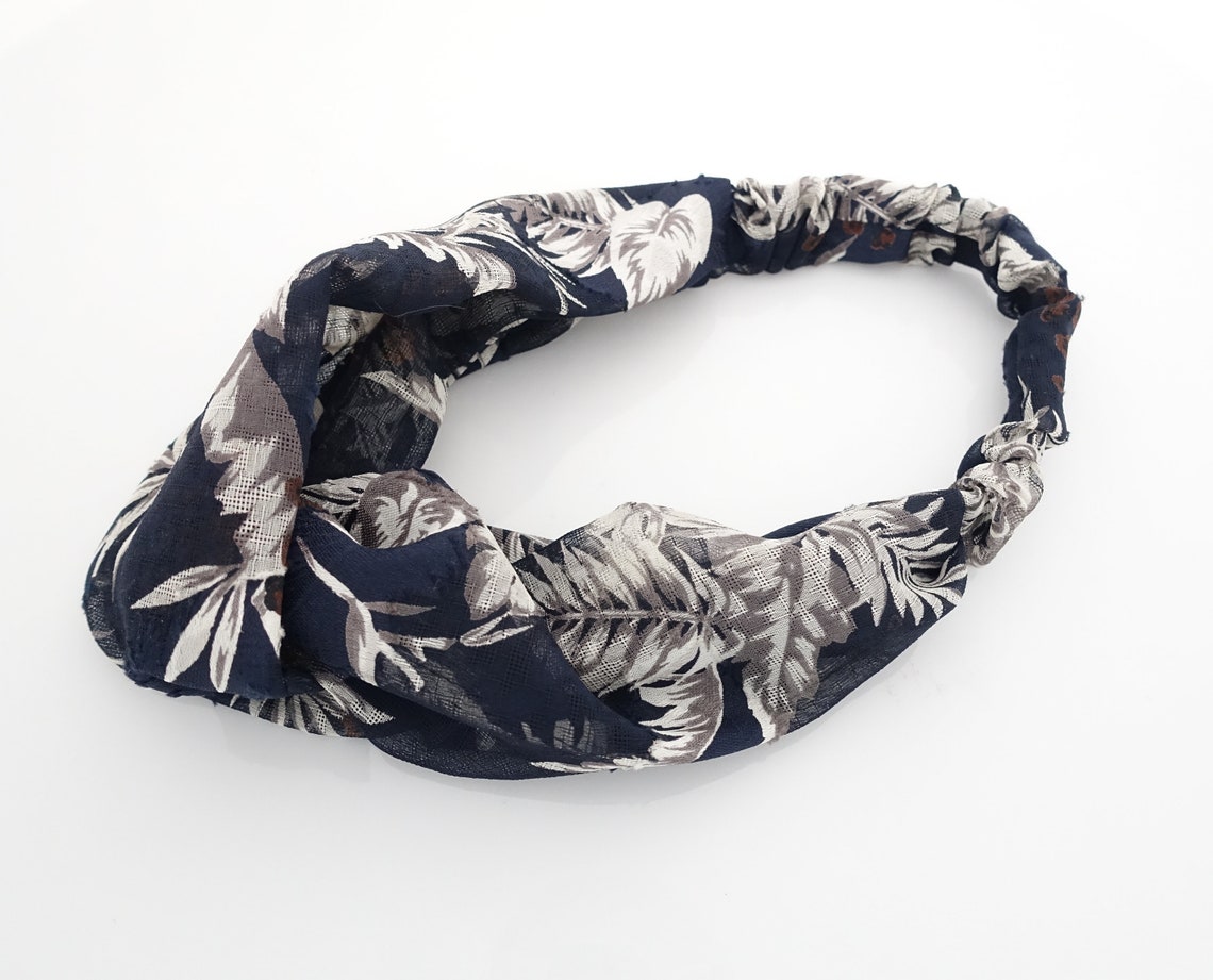 Wild Tropical Plant Headband Leaves Print Cross Fashion | Etsy