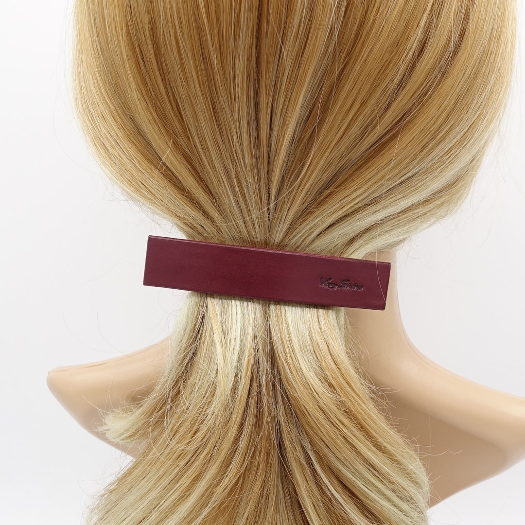 Italian Leather Barrette: Classic Hair Accessory - Etsy