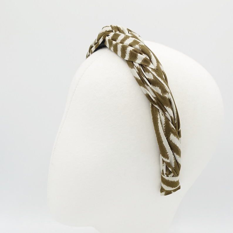 Zebra Print 2 Strand Crossed Round Braided Headband for Women | Etsy