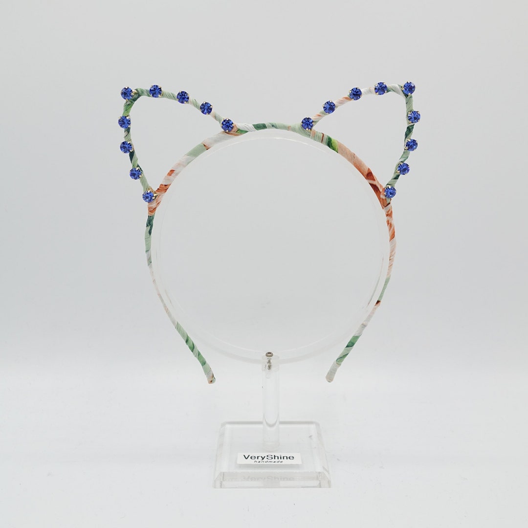 Rhinestone Cat Ear Embellished Headband - Etsy