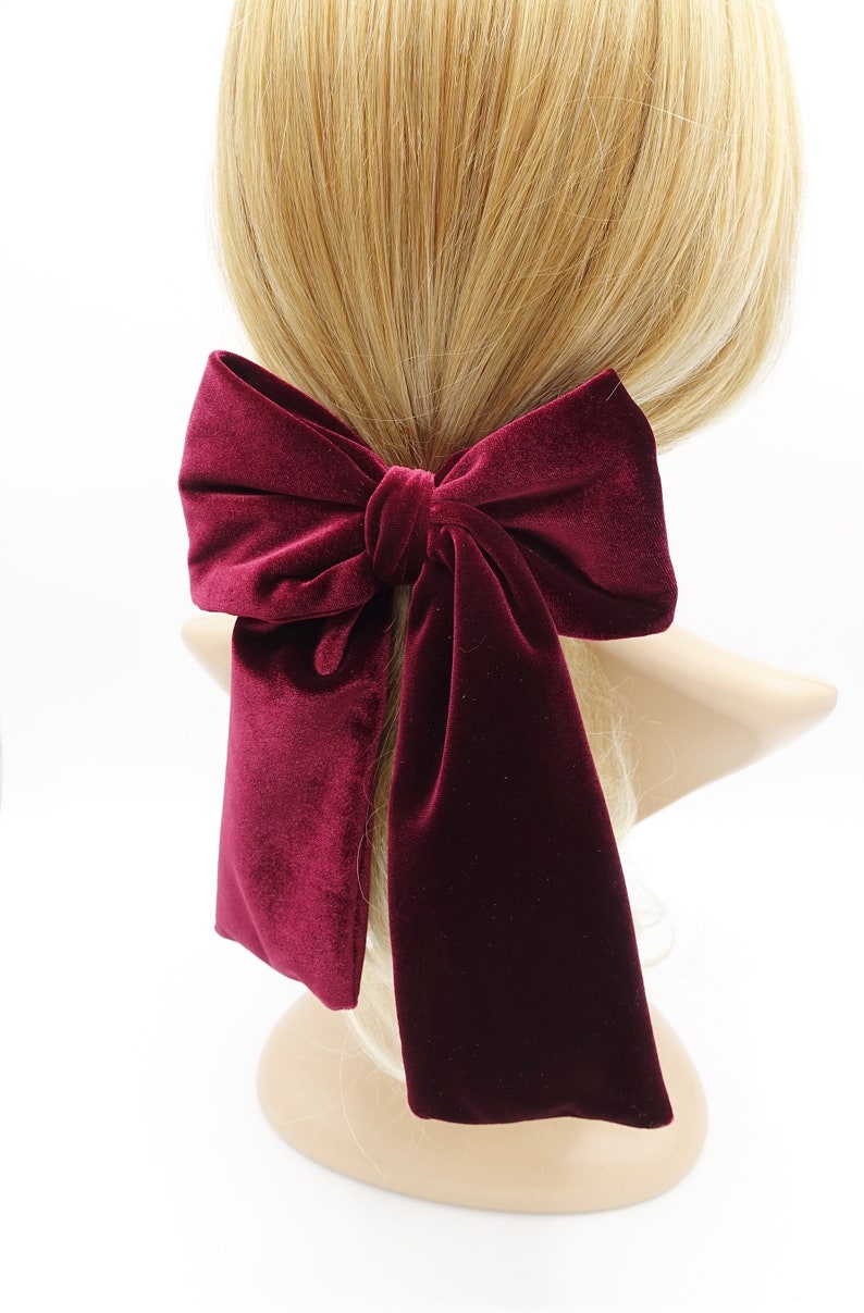 Velvet Hair Bow Medium Large Sized Hair Accessory for Women - Etsy