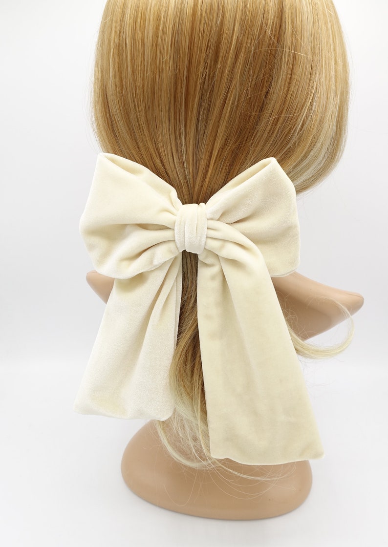 Velvet Hair Bow Medium Large Sized Hair Accessory for Women - Etsy