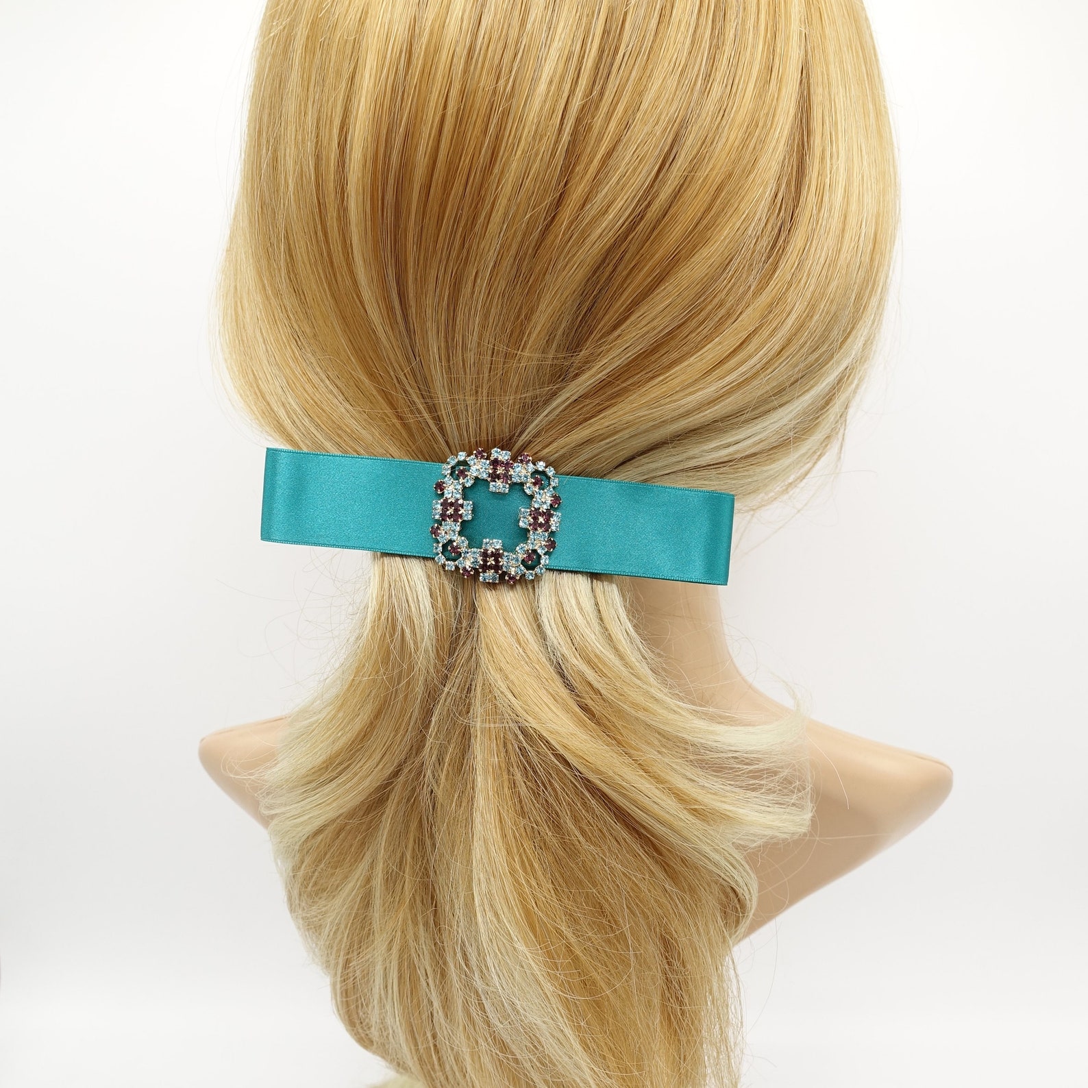 Jeweled Buckle Satin Hair Bow Luxury Hair Accessory for Women - Etsy