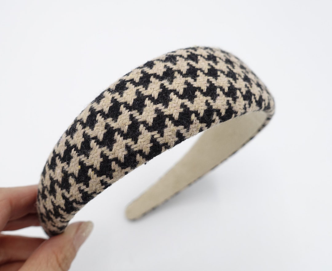 Houndstooth Tweed Headband Padded Hairband Hair Accessory for Women - Etsy