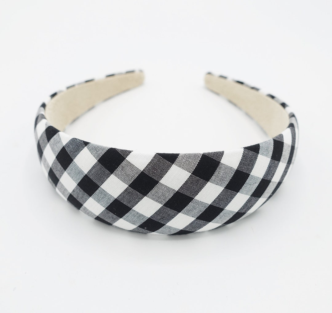 Gingham Check Headband Lightly Padded Hairband Casual Hair - Etsy