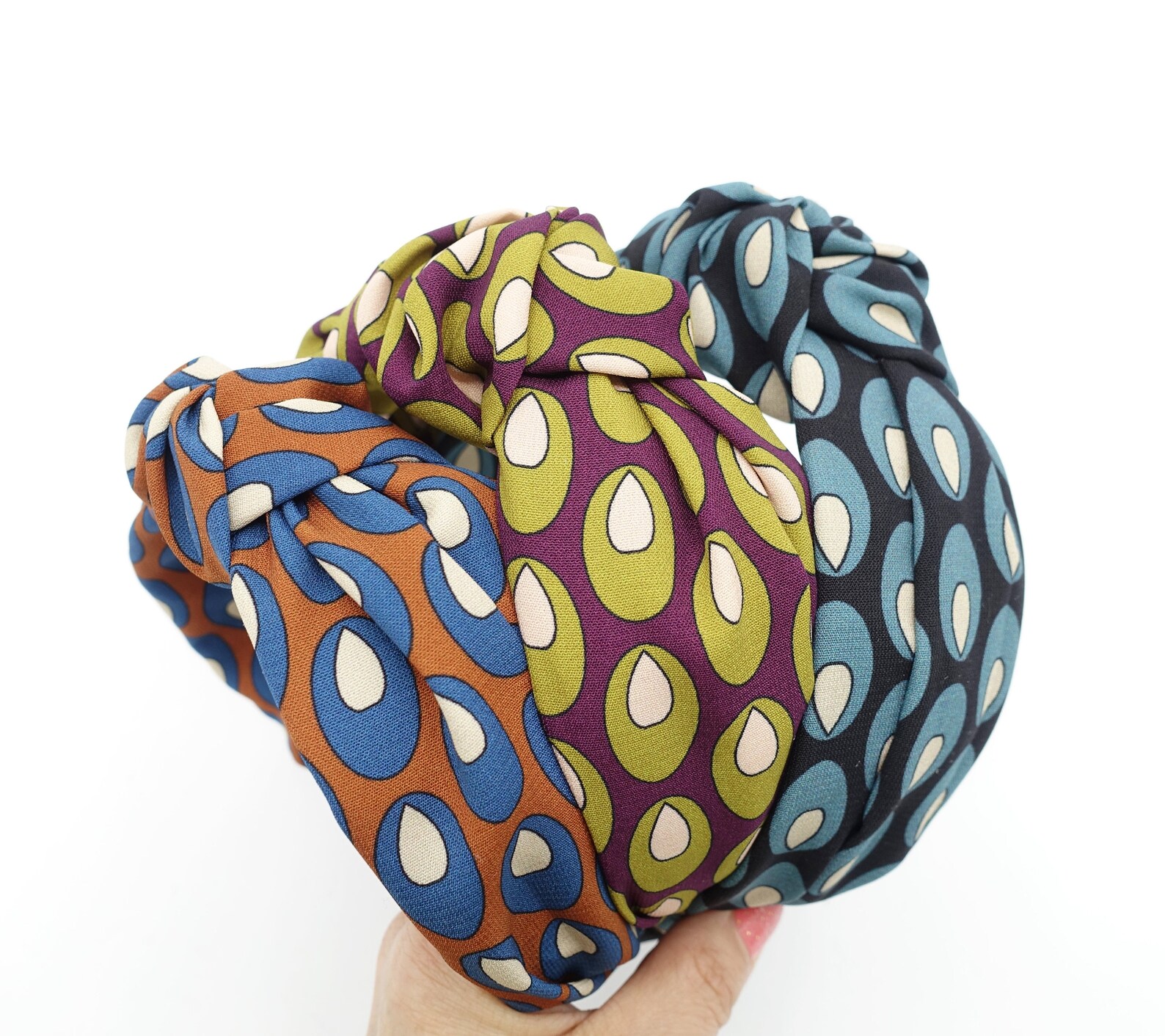 Elliptical Water Drop Print Headband Knotted Hairband Women - Etsy