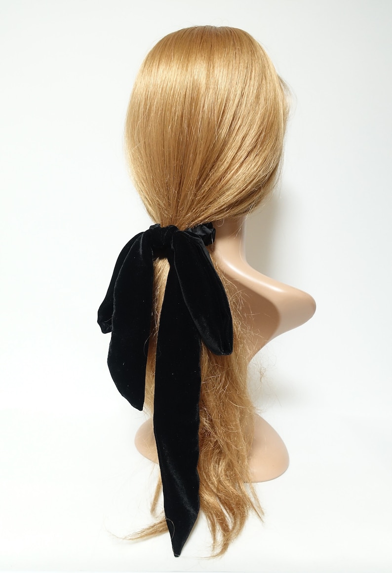 Silk Velvet Long Strap Bow Knot Satin Scrunchy Luxury Soft Bow - Etsy