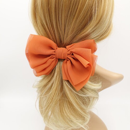 Velvet Layered Frill Hair Bow Fall Winter Hair Accessory for | Etsy