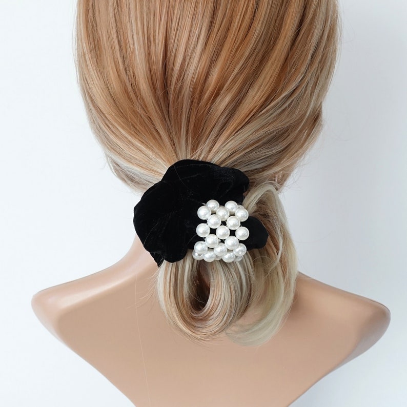 Pearl Embellished Velvet Scrunchies Women Scrunchy Hair - Etsy
