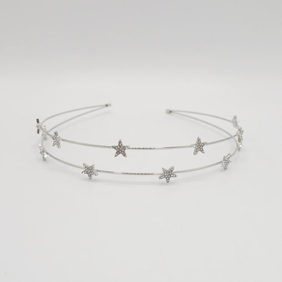 Double Strand Star Rhinestone Headband Thin Metal Headband for | Etsy
