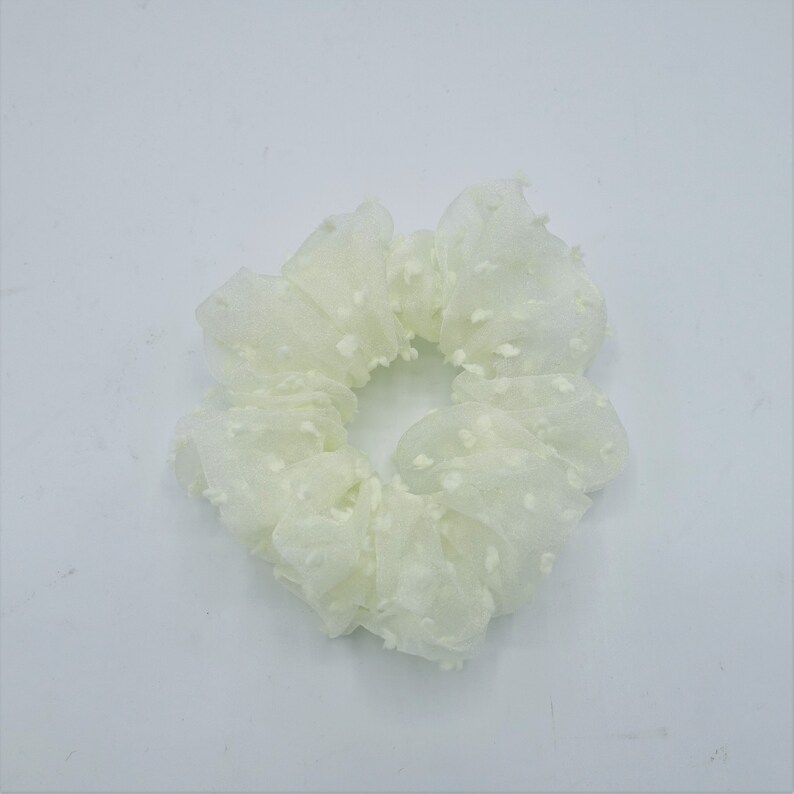 Mesh Translucent Scrunchies Fuzzy Fabric Dot Scrunchie Women | Etsy