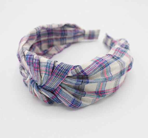 Cotton Knot Headband Tartan Check Hairband Pretty Plaid Check - Etsy