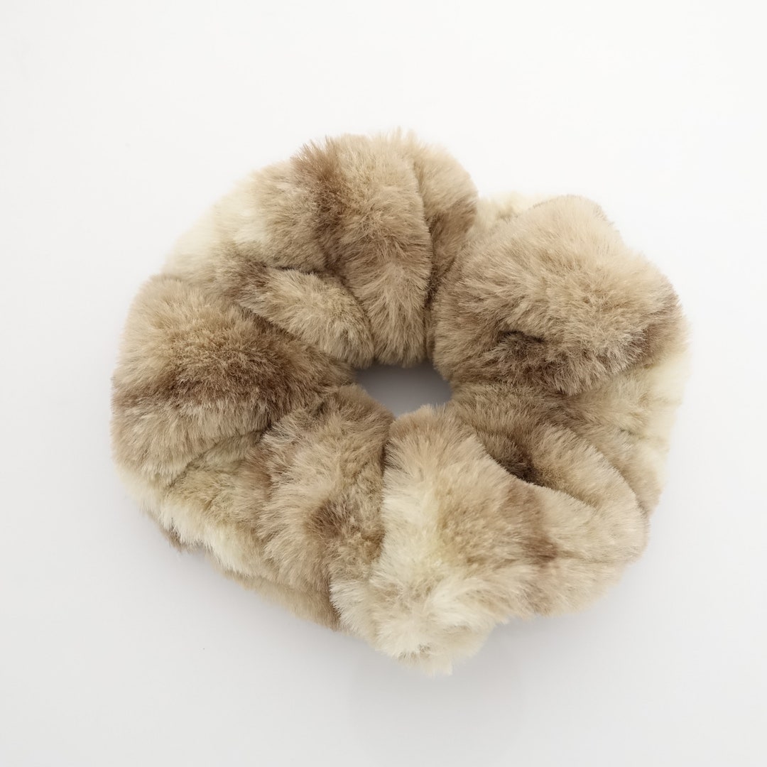 Fabric Faux Fur Soft Hair Scrunchies Large Hair Scrunchie for - Etsy