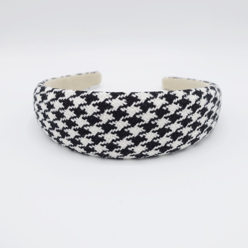 Houndstooth Tweed Headband Padded Hairband Hair Accessory for - Etsy