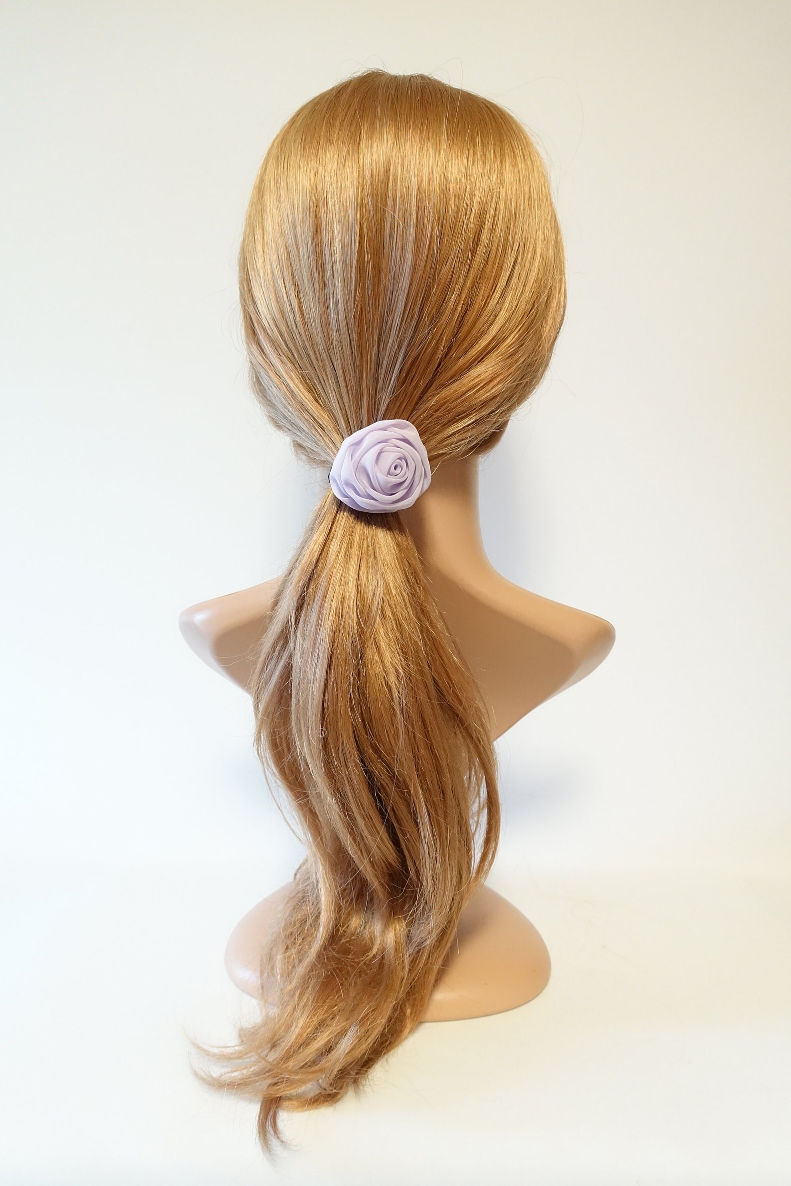 Chiffon Mini Rose Decorated Hair Elastic Ponytail Holder - Etsy
