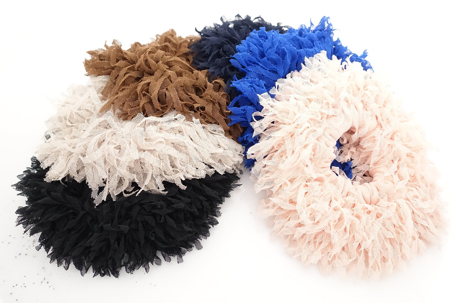Mesh Poodle Fringe Scrunchie, Voluminous Hair Accessory - Etsy