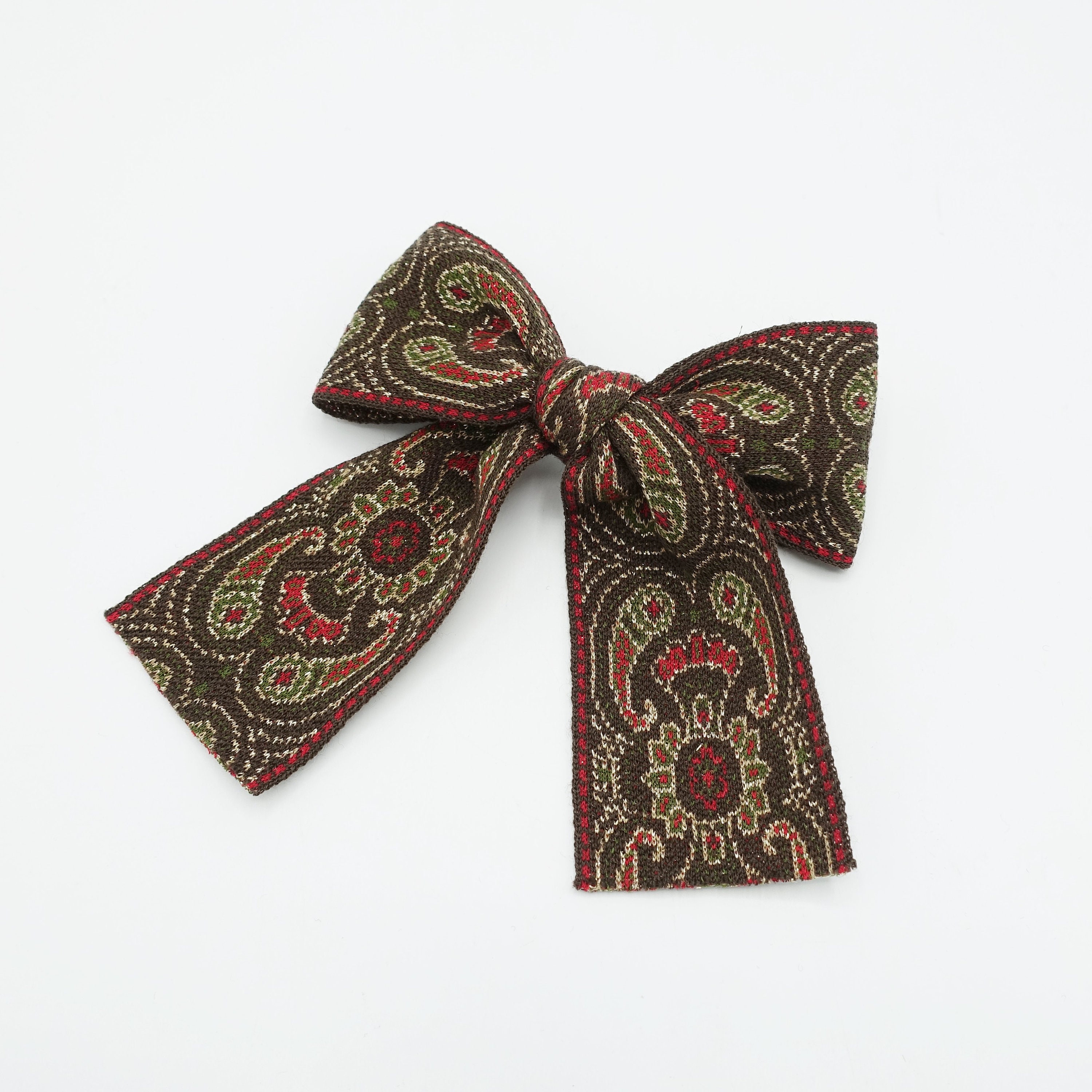 Baroque Jacquard Bow Antique Style Pattern Knit Fall Winter Hair ...