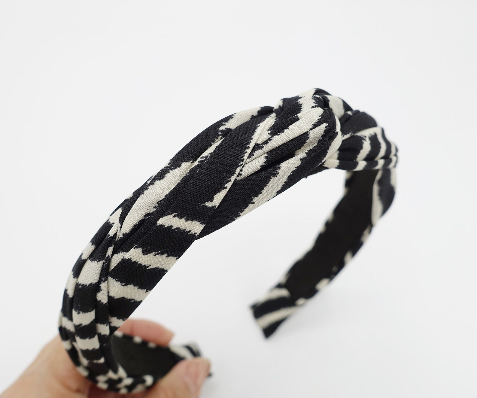 Zebra Print 2 Strand Crossed Round Braided Headband for Women | Etsy