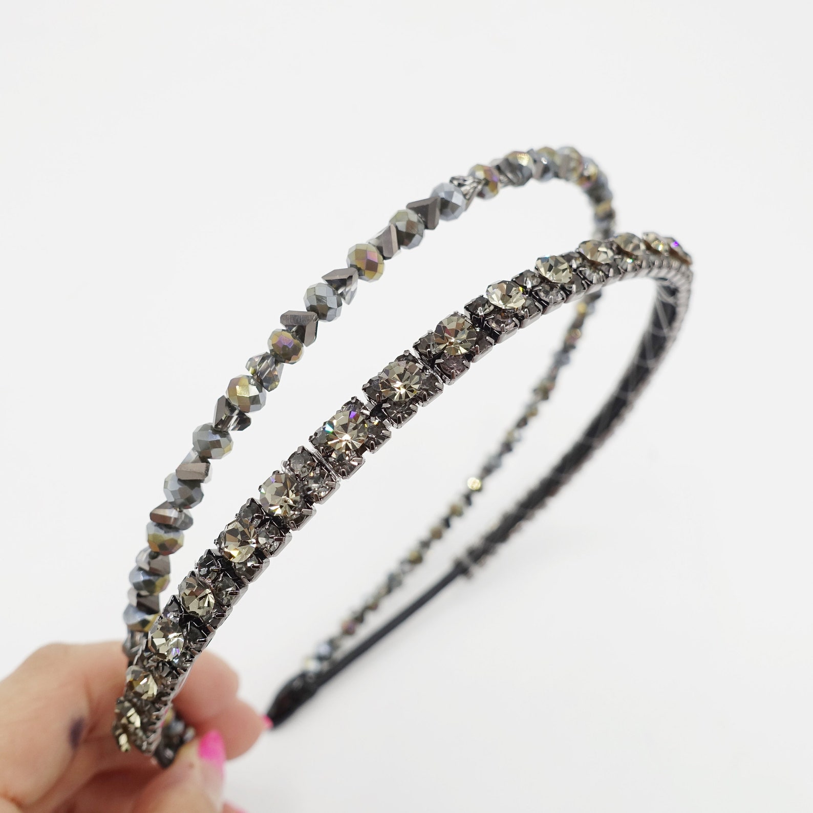 Jeweled Double Headband Rhinestone Crystal Embellished | Etsy