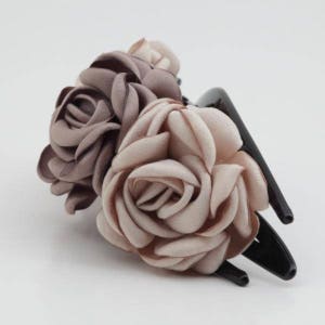 Rose Decorative 6 Prong Side Hair Slide Jaw Claw Clip Clamp Flower Hair ...