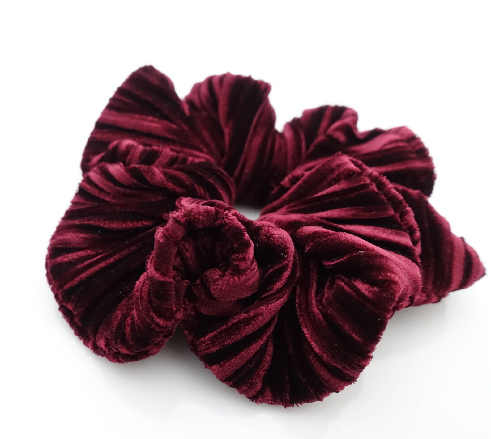 Solid Pleat Velvet Scrunchies Women Hair Elastic Scrunchie | Etsy