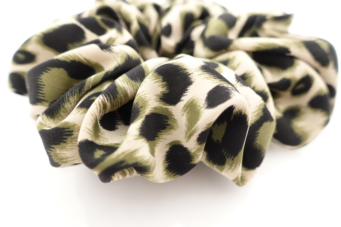 Soft leopard print hair scrunchies for women | Etsy