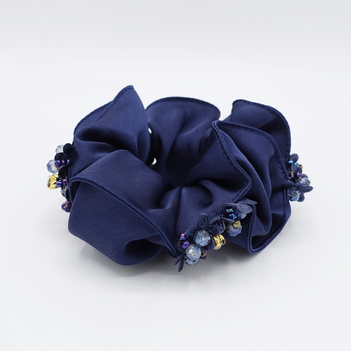 Satin Scrunchies Rhinestone Beads Embellished Scrunchie - Etsy