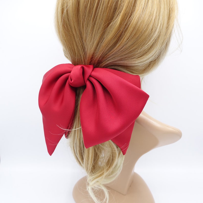 Aura Satin Hair Bow Big Women French Barrette French Barrette Etsy