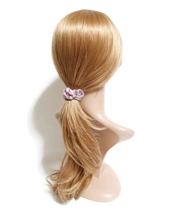 A Set of 6 Thin Satin Scrunchies Ponytail Holder Women | Etsy