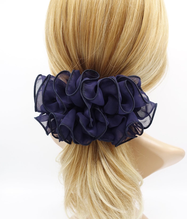 Chiffon Ruffle Flower Hair Barrette Woman Hair Accessory - Etsy