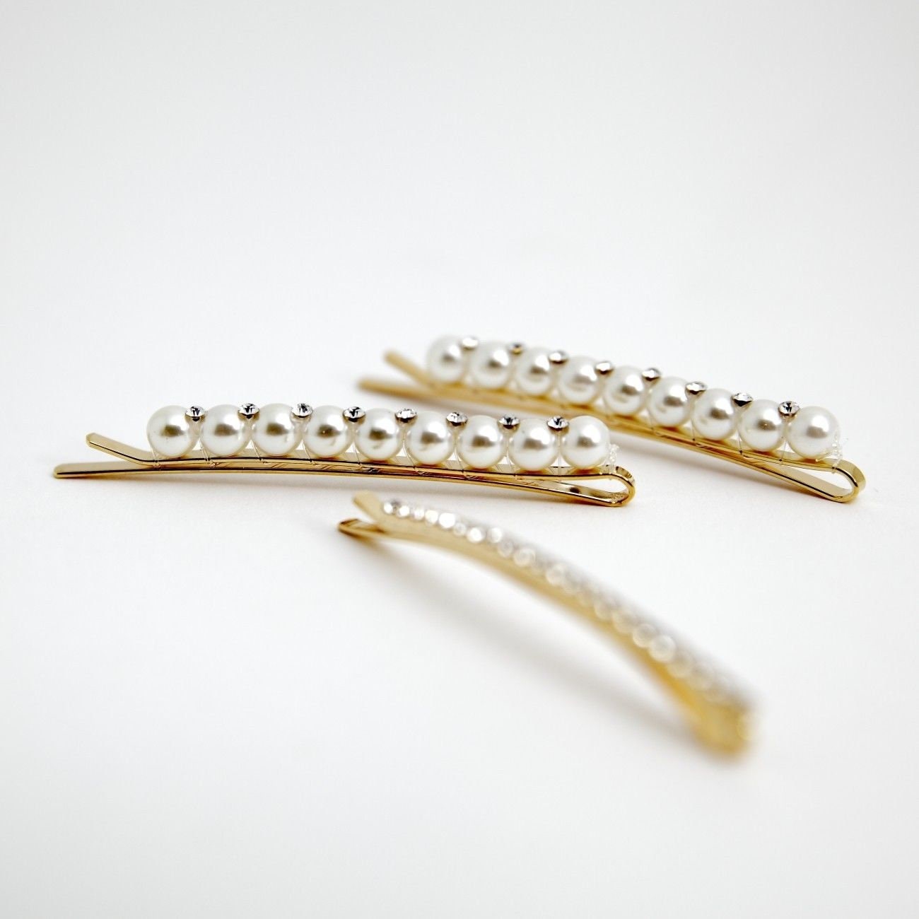 A set of pearl rhinestone bobby pin pretty elegant hair slide | Etsy