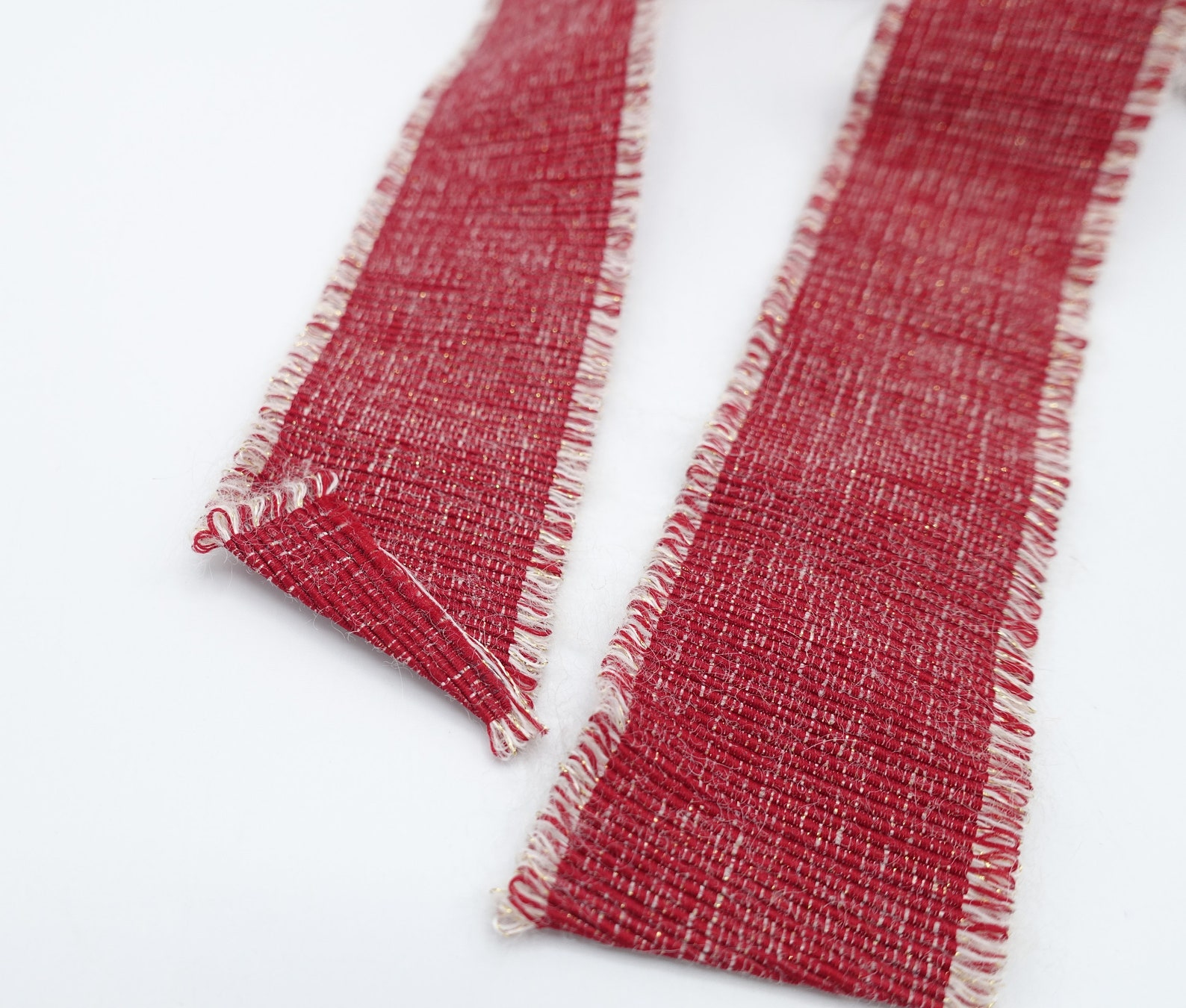 Woolen Hair Bow Frayed Edge Tail Hair Accessory for Women | Etsy