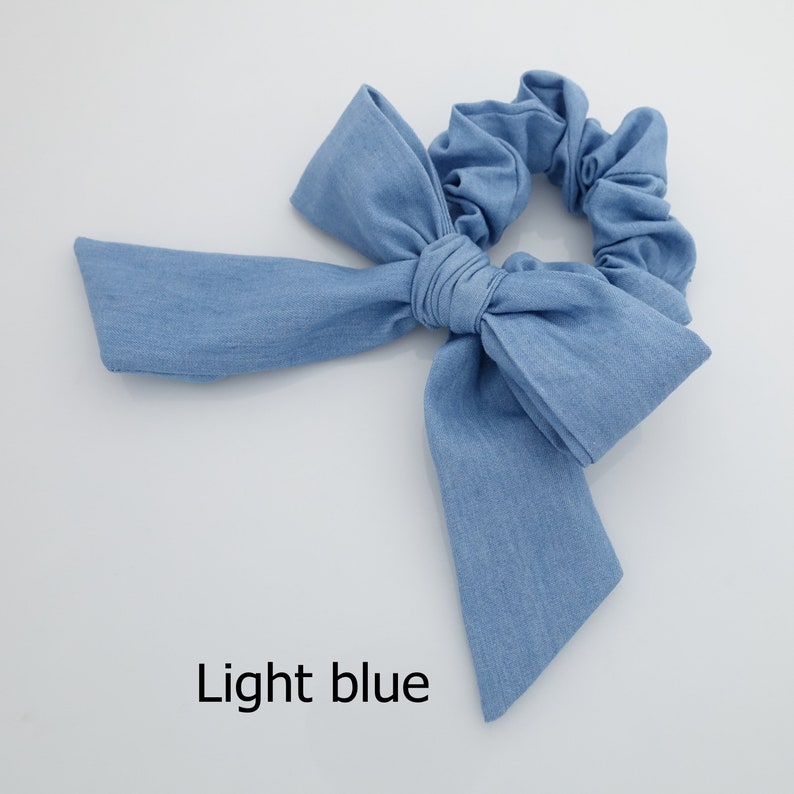Denim Bow Knot Scrunchies Cotton Casual Scrunchy Woman Hair - Etsy