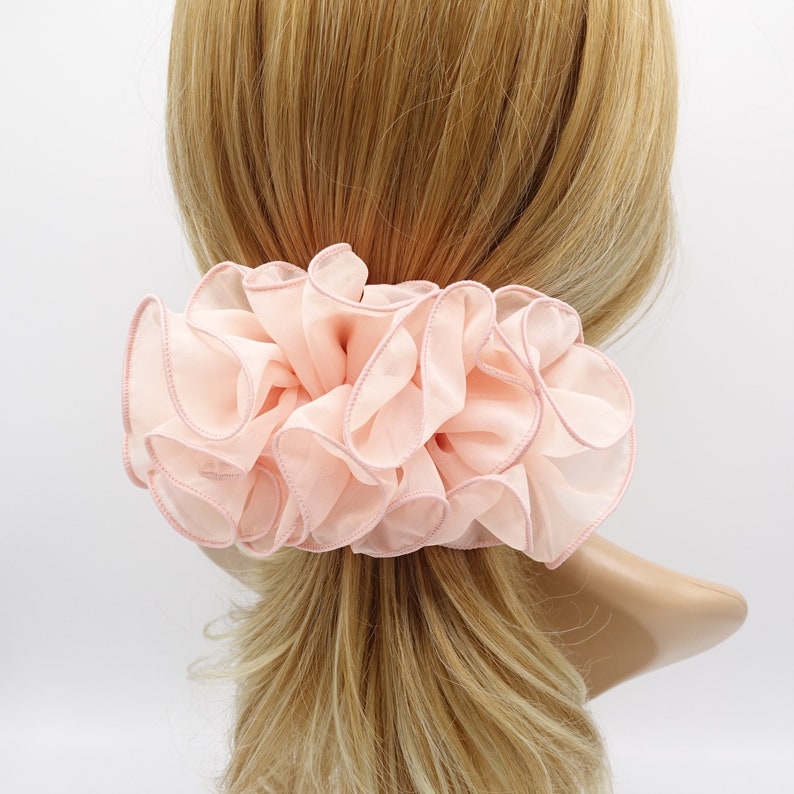 Chiffon Ruffle Flower Hair Barrette Woman Hair Accessory - Etsy