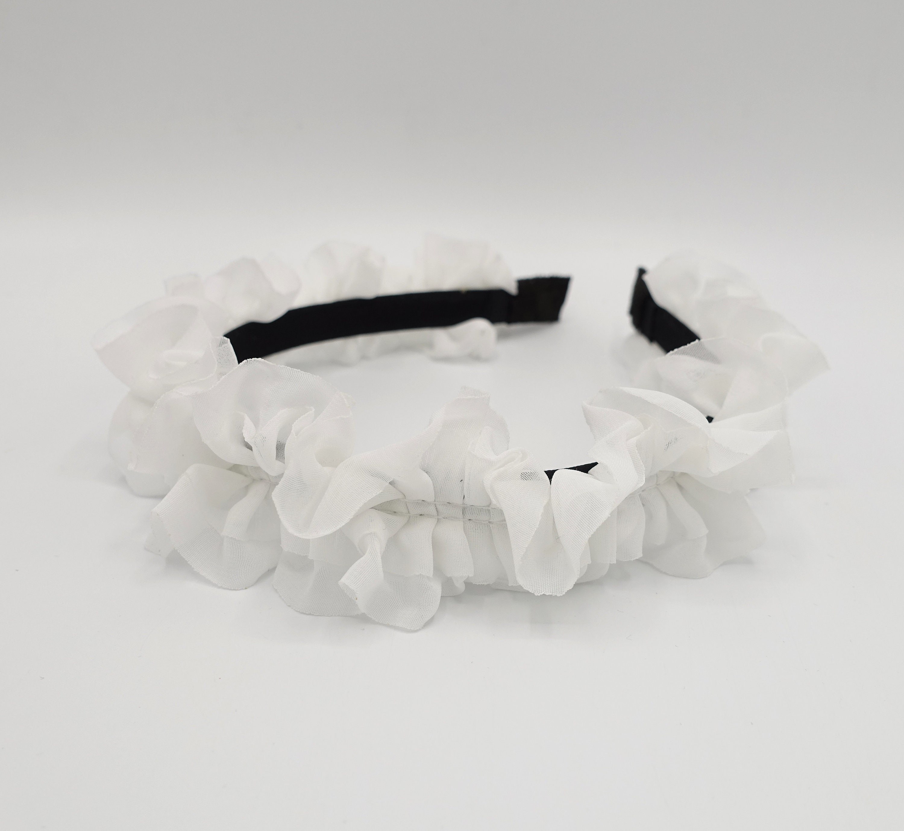 Chiffon ruffle pleated headband feminine style hairband for | Etsy