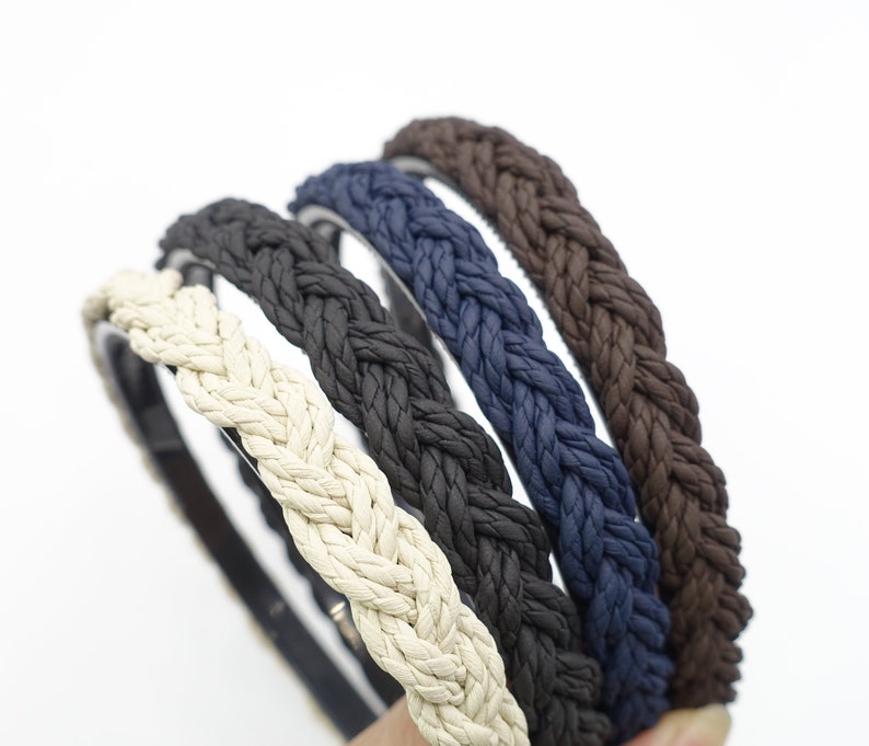 Thread Strand Braided Headband Basic Thin Hairband Women Hair - Etsy