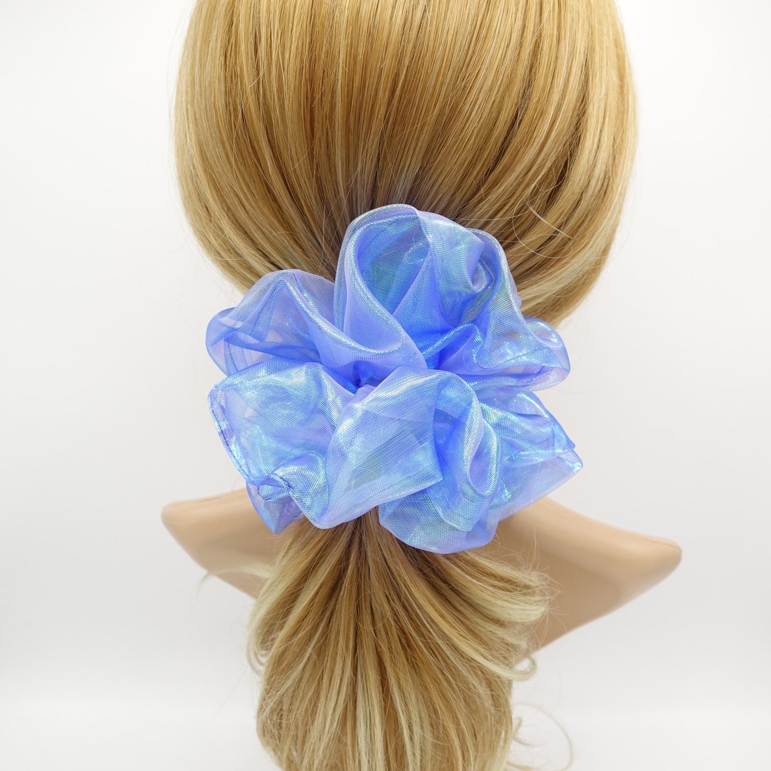 Organza Iridescent Scrunchies Glossy Sheer Hair Elastic Scrunchies - Etsy