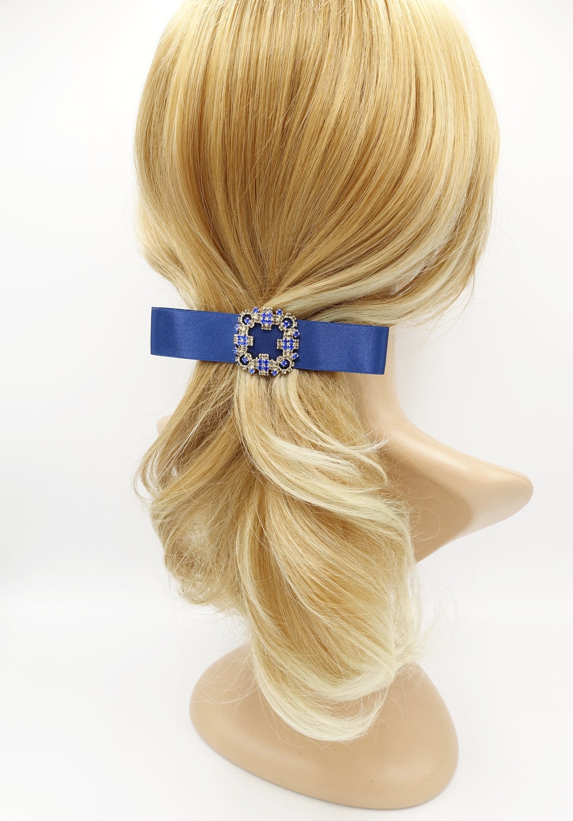 Jeweled Buckle Satin Hair Bow Luxury Hair Accessory for Women - Etsy