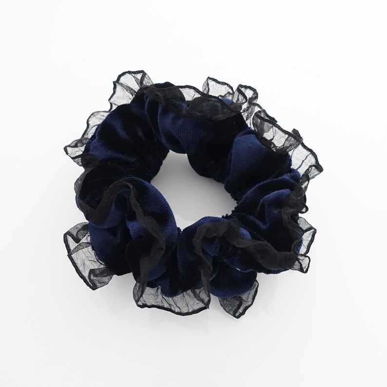 Mesh Trim Decorated Velvet Scrunchies Organdy Fabric Pretty - Etsy