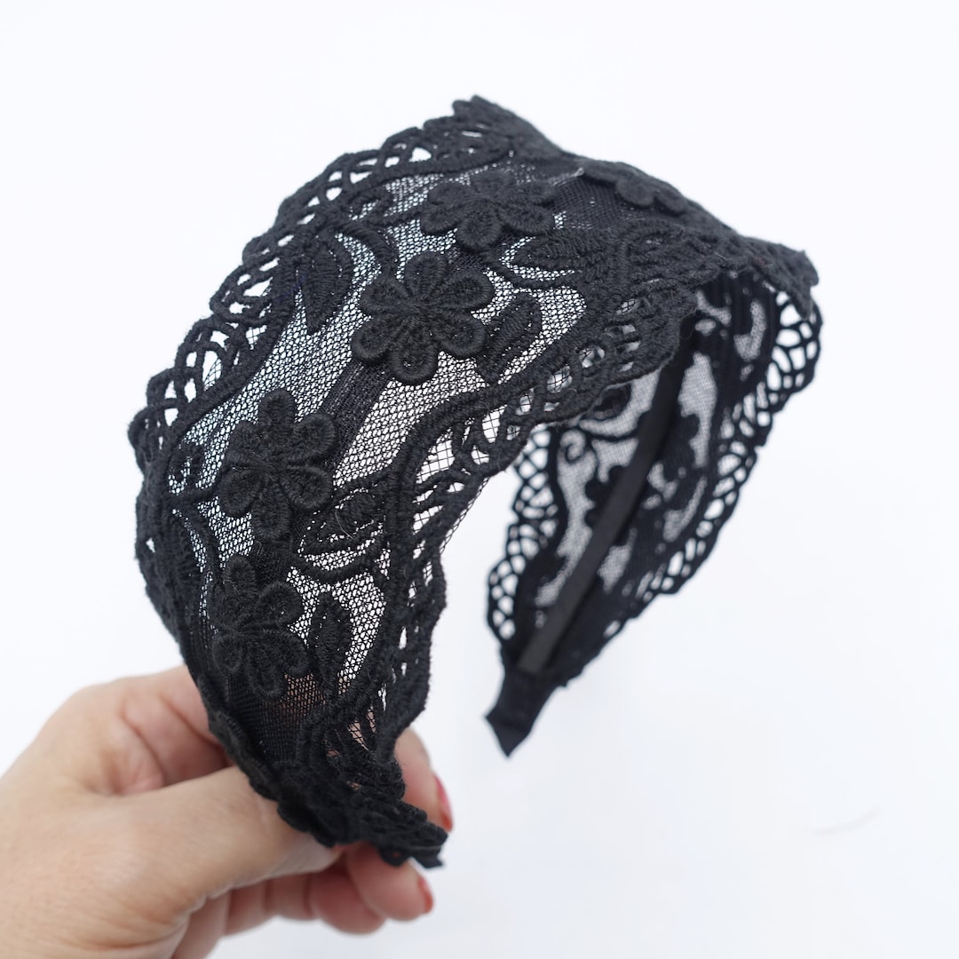 Floral Lace Headband Flat Headband Elegant Women Hair Accessory - Etsy