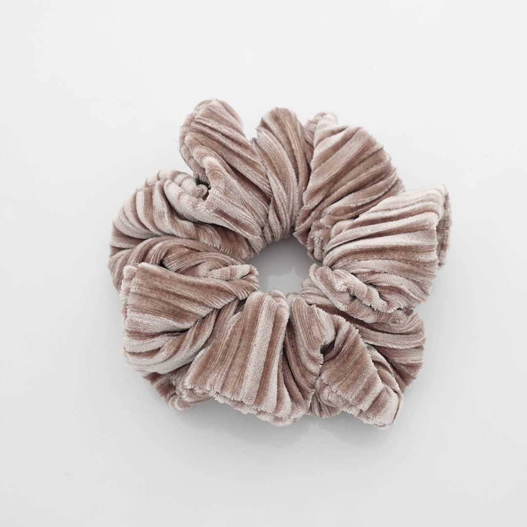 Solid Pleat Velvet Scrunchies Women Hair Elastic Scrunchie - Etsy