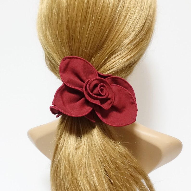 Side Flower Bow Decorated Ruffle Scrunchies Women Hair - Etsy