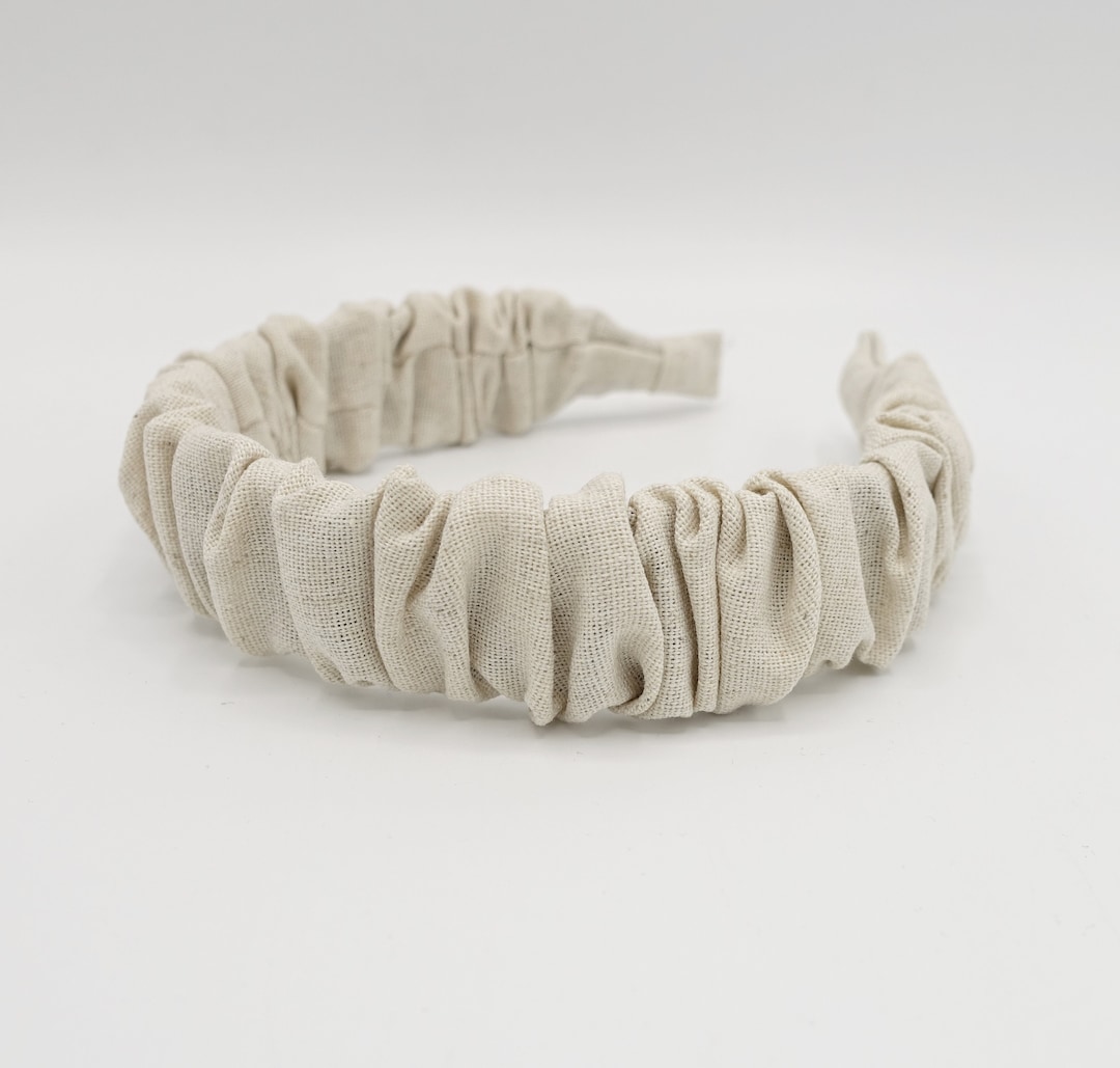 Linen Blend Headband Ruched Hairband for Women - Etsy
