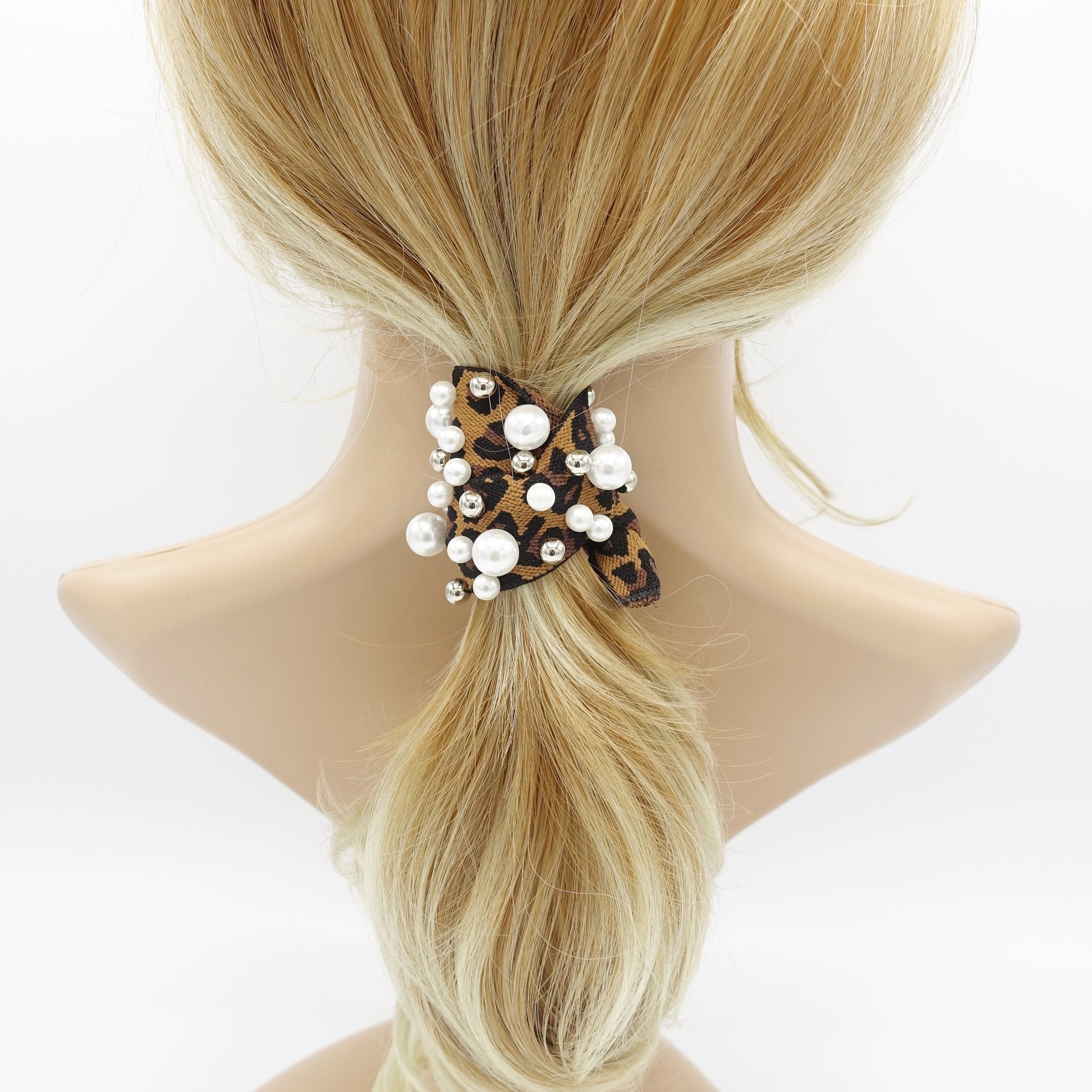A Pack of Pearl Stud Embellished Hair Elastic Ponytail Holder Set - Etsy