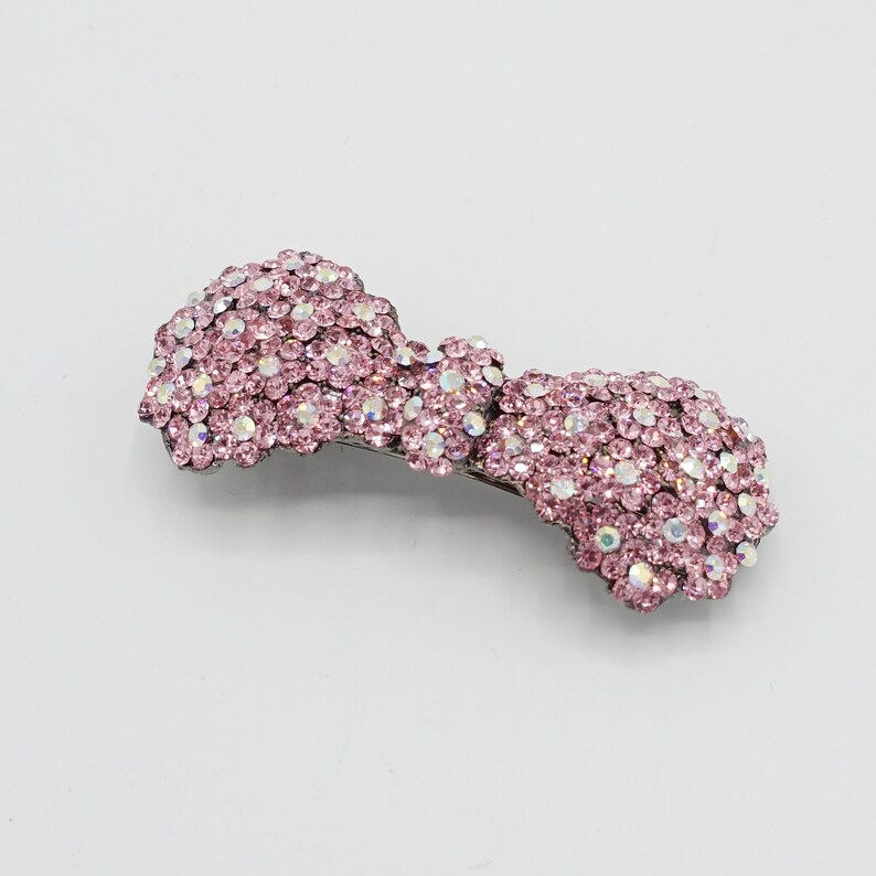 Rhinestone Embellished Small Hair Bow Barrette - Etsy